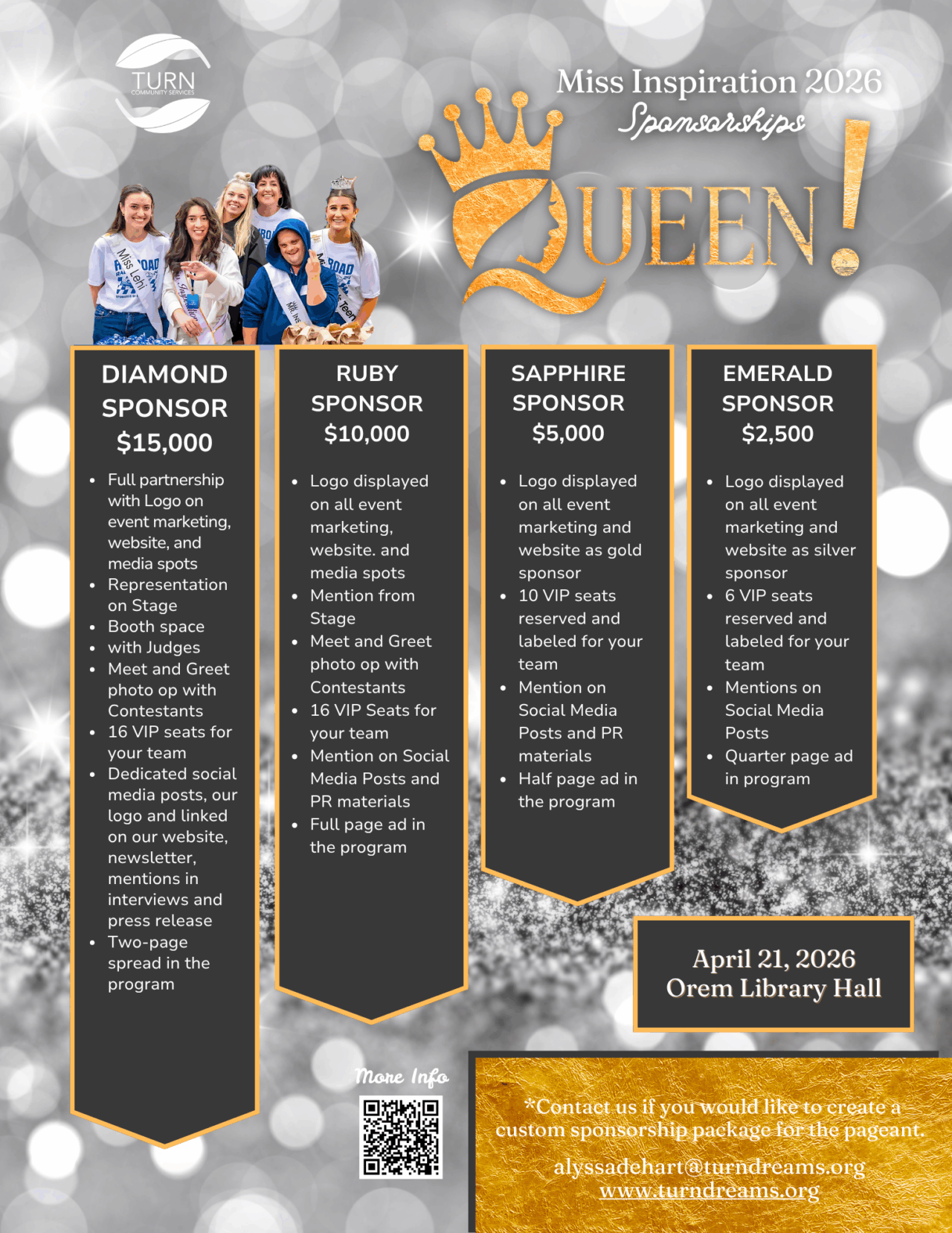Inspiration Sponsorship Packages | Turn Community Services